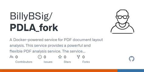 Github Billybsigpdlafork A Docker Powered Service For Pdf Document