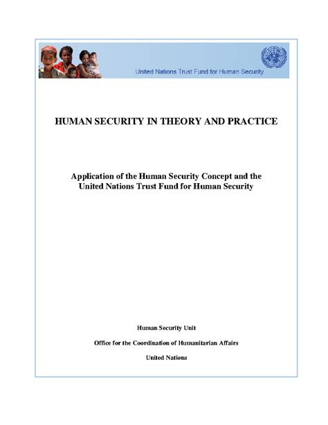 Human Security Handbook Chapter 1 Human Security In Theory And