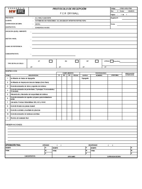 Cr001 Arq Fr06 Protocolo Fcr Drywall Rev 02 Pdf
