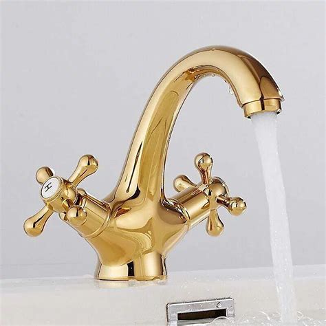 Retro Basin Faucet Vintage Bathroom Mixer Tap Chrome Gold Color