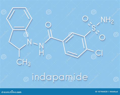 Indapamide Hypertension Drug Molecule Diuretic Skeletal Formula