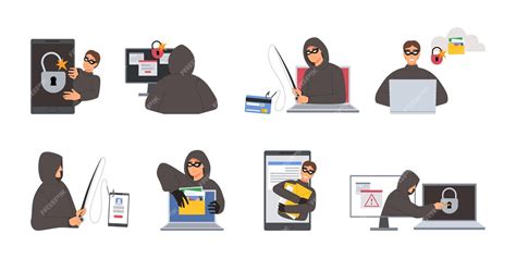 Premium Vector Cartoon Hacker Character Cyber Threat For Internet Privacy And Cybersecurity
