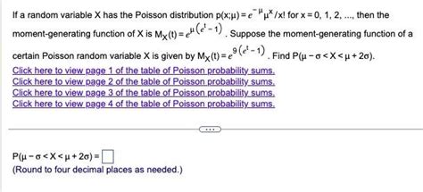 Solved If A Random Variable X Has The Poisson Distribution