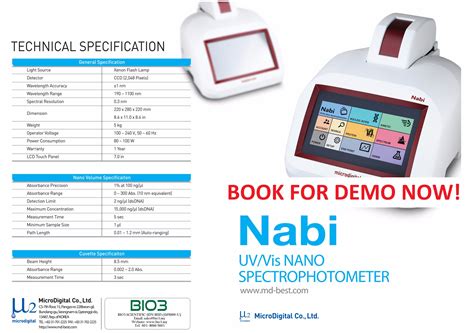 Nabi Uv Vis Nano Spectrophotometer Bio3 Scientific Sb