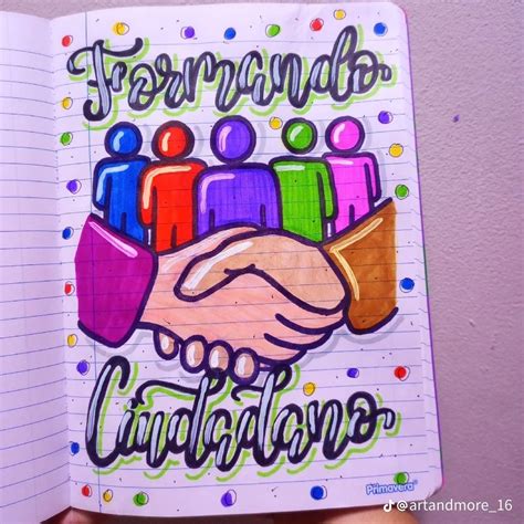 Caratula De Civica Caratulas Hechas A Mano Ejemplos De Caratulas Decoración De Librería