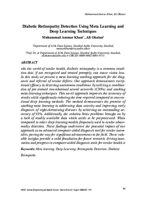 Pdf Diabetic Retinopathy Detection Using Meta Learning And Deep