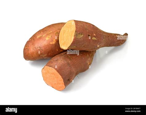 Sweet Potatoes Isolated On White Background Ipomoea Batatas Batata