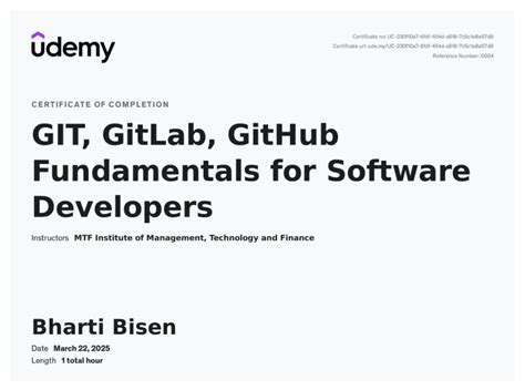 Udemy Git Github Versioncontrol Udemycertified