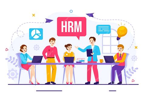 Premium Vector Hrm Human Resource Management Vector Illustration With System Managing Company