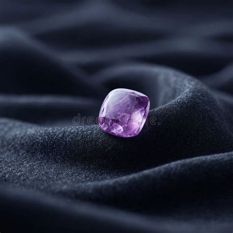 Elegant Purple Gemstone On Flowing Dark Fabric Represents Luxury