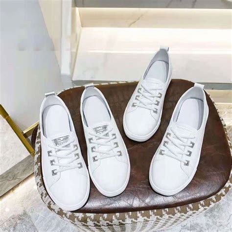 Casual Cowhide Leather Sneakers Soft White Slip On Shoes In White 35 36