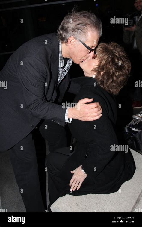 Richard Perry Shares A Passionate Kiss With Jane Fonda Outside The
