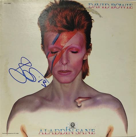 Signed David Bowie Aladdin Sane Album Cover