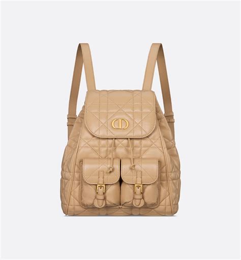 Medium Dior Caro Backpack Powder Pink Macrocannage Lambskin Dior