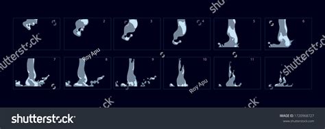 Waterfall Animationwater Splashes Animation Waterfall Sprite Stock Vektor Royaltyfri