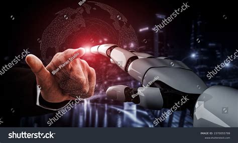 3d는 인간의 미래를 위한 로봇과 사이보그 스톡 일러스트 2370055799 Shutterstock