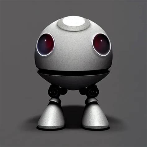 Arcane Style Small Round Robot With Two Rectangular Eyes Like