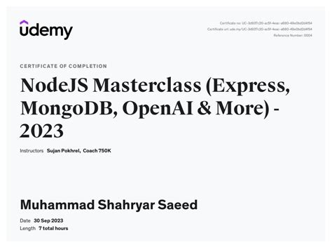 🎓 Im Thrilled To Share That Ive Successfully Completed The Nodejs Masterclass Express