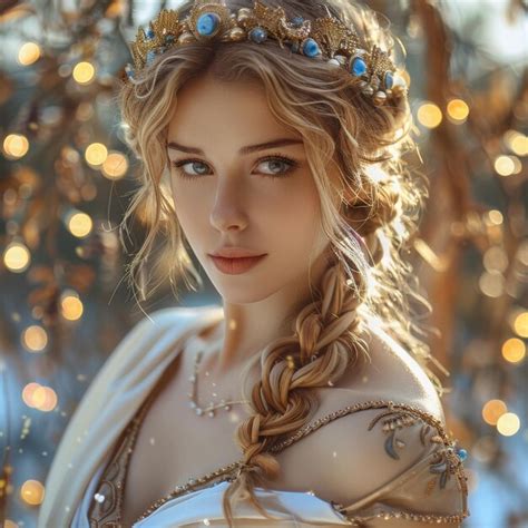 Trojan Princess Of Unearthly Beauty In Ancient Greek Clothing And