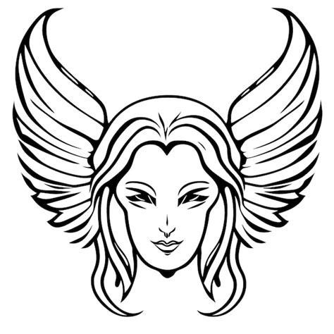 Angel Outline Flying