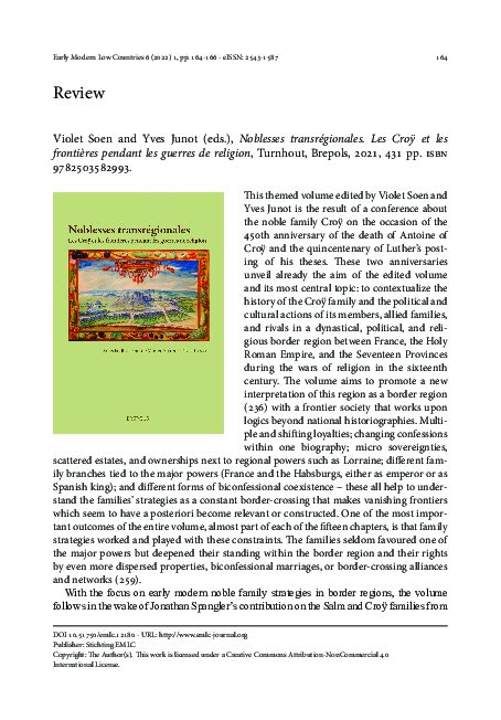 Pdf Violet Soen And Yves Junot Eds Noblesses Transrégionales Les