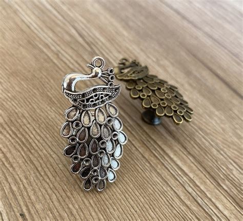 Peacock Drawer Knobs Peacock Cabinet Gothic Home Decor Etsy