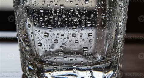Close Up Of A Cold Glass With Refreshing Water Droplets And