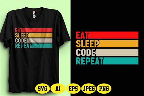 Eat Sleep Code Repeat Binary Svg Graphic By Fatimaakhter01936