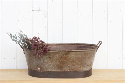 Large Vintage Metal Wash Basin Planter De Cor Globally Inspired