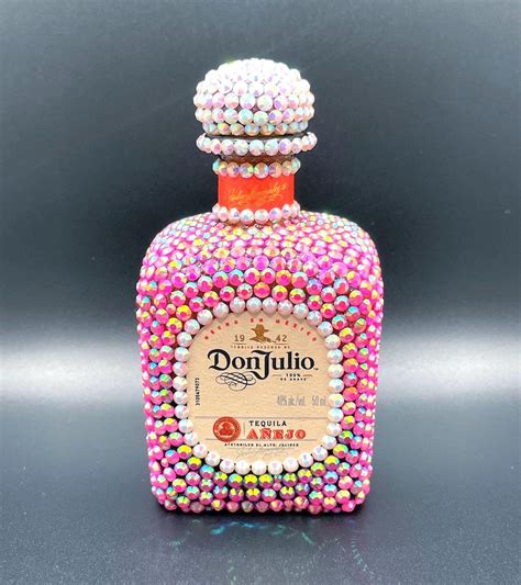 Custom Bedazzled Mini Don Julio Añejo Bottle 50ml Rhinestone Liquor