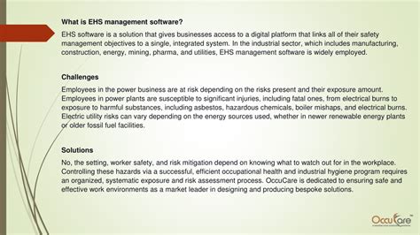 Ppt Ehs Management System For Power Generation Industry Powerpoint Presentation Id 12111620