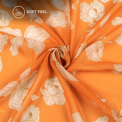 Vintage Floral Digital Print Georgette Fabric Fabcurate