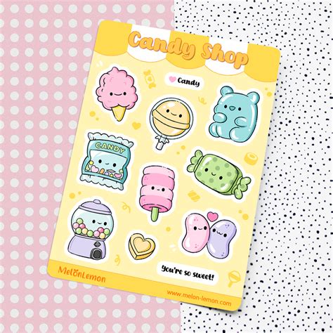 Candy Shop Stickers Sheet Melonlemon