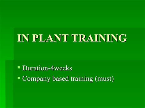 In Plant Training Ppt
