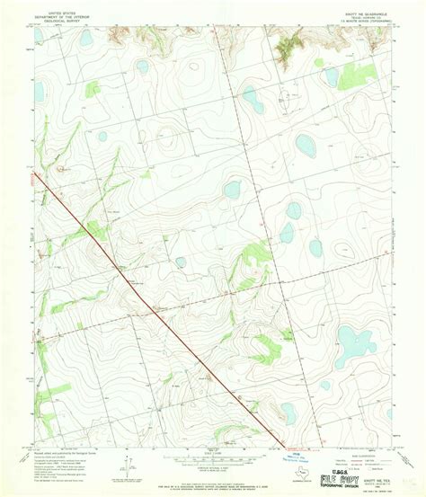 Classic Usgs Knott Ne Texas 75x75 Topo Map Mytopo Map Store
