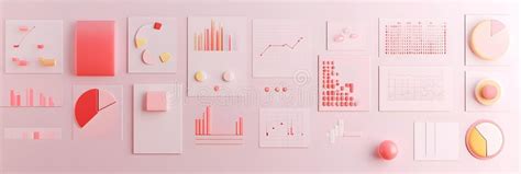 Collection Of Colorful Data Visualizations Stock Illustration