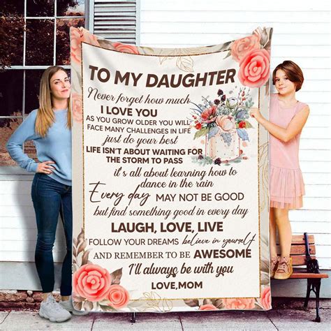 Personalized Blanket For Daughter From Mom Flower Blanket Etsy