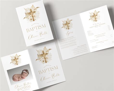 Order Of Events Printable Christening Program Template Printable Boho