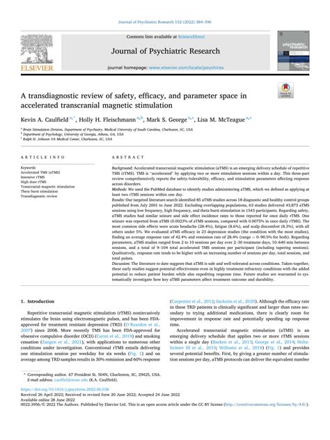 Pdf A Transdiagnostic Review Of Safety Efficacy And Parameter Space In Accelerated