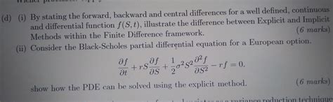 Solved D I By Stating The Forward Backward And Central