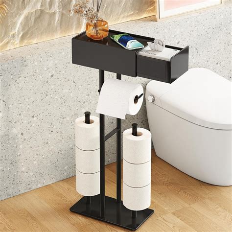 Free Standing Toilet Paper Holder With Shelfstand Mega Roll Toilet