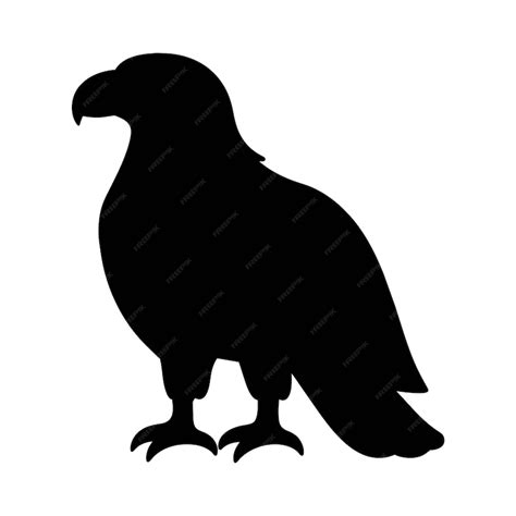 Silueta De Un águila Sobre Un Fondo Blanco Vector Premium