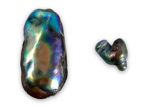 Lot Two Natural Abalone Pearls
