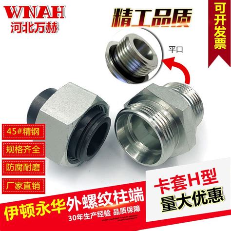 Metric Male Male Threaded O Ring Sealing Taper High Pressure Straight