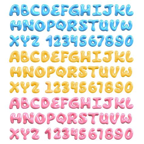 3d Bubbly Letters Clipart Png Bundle Shiny Bubble Font Alphabet Bubble