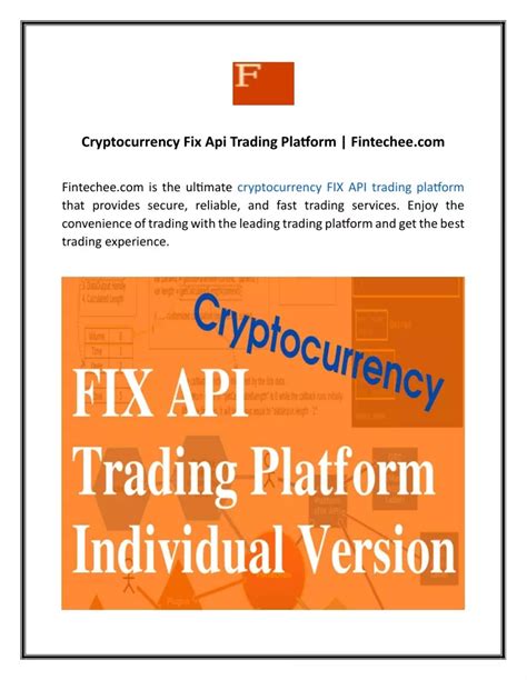 Ppt Cryptocurrency Fix Api Trading Platform Fintechee Powerpoint Presentation Id12287456