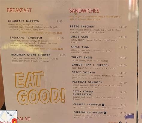 Cafe Dulce Restaurant Menu Specialty Coffees Pastries And Baked Goods