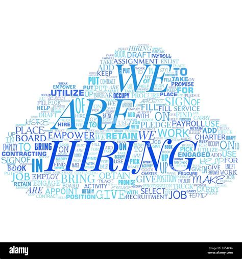 Big Word Cloud With Words We Are Hiring Workforce Wanted Hr Recruiting
