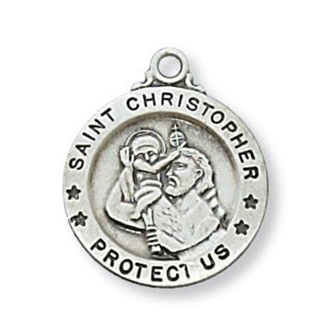 Sterling Silver St Christopher Medal 58″ With Chain Christianity