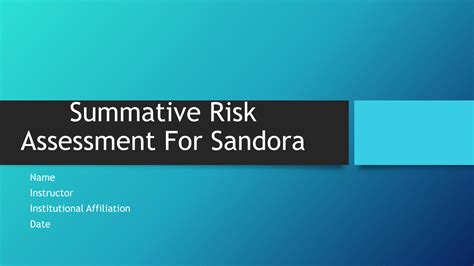 Solution Summative Risk Assessment Presentation Studypool